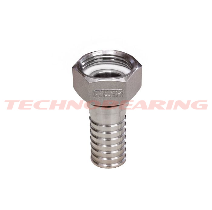 Штуцер для пара DIN 2826, с концом под рукав, нерж.сталь 316, вн.резьба ...